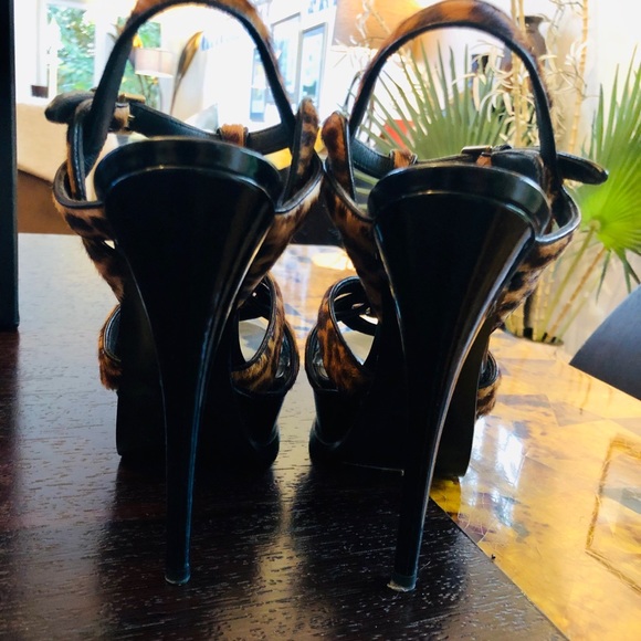 Yves Saint Laurent | Shoes | Ysl Leopard Print Calf Hair Tribute ...